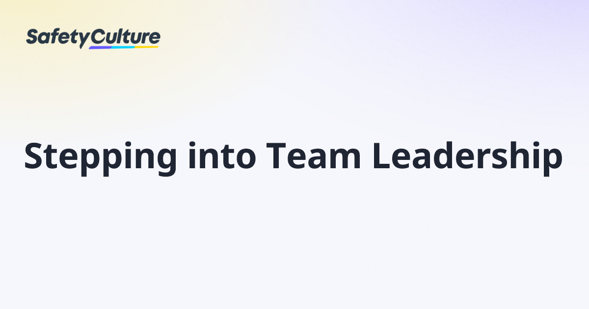 Stepping into Team Leadership | Free Course