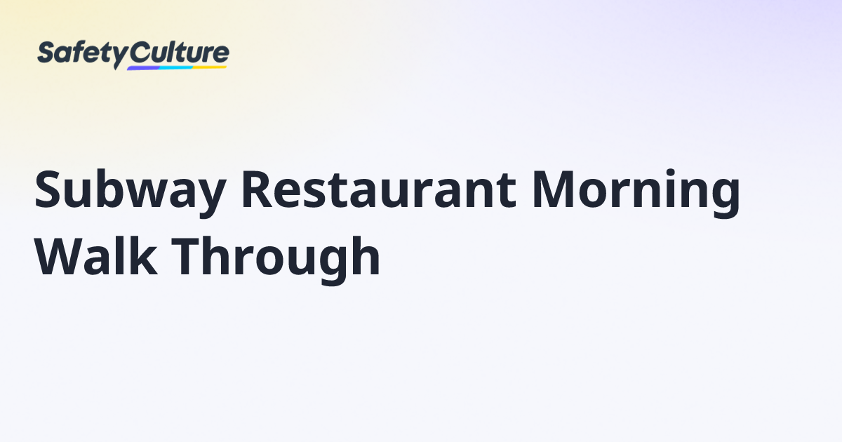 Subway Restaurant Morning Walk Through | Free Template