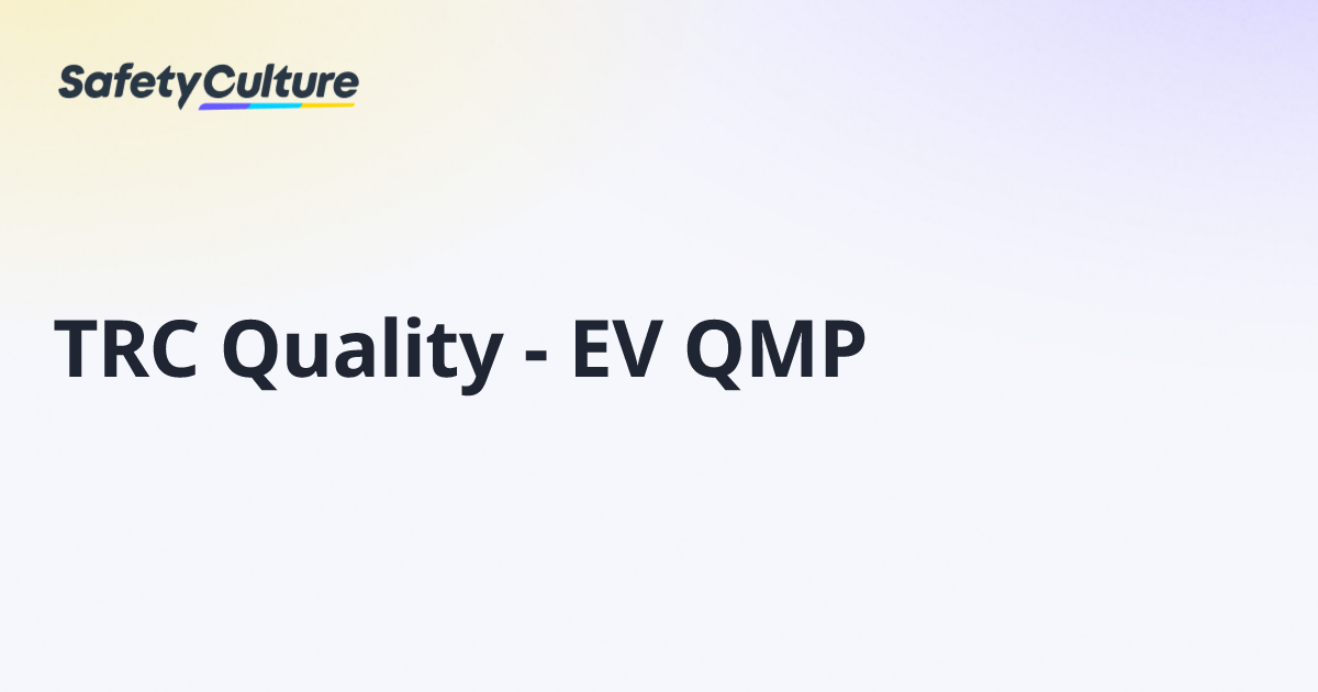 TRC Quality - EV QMP | Free Template