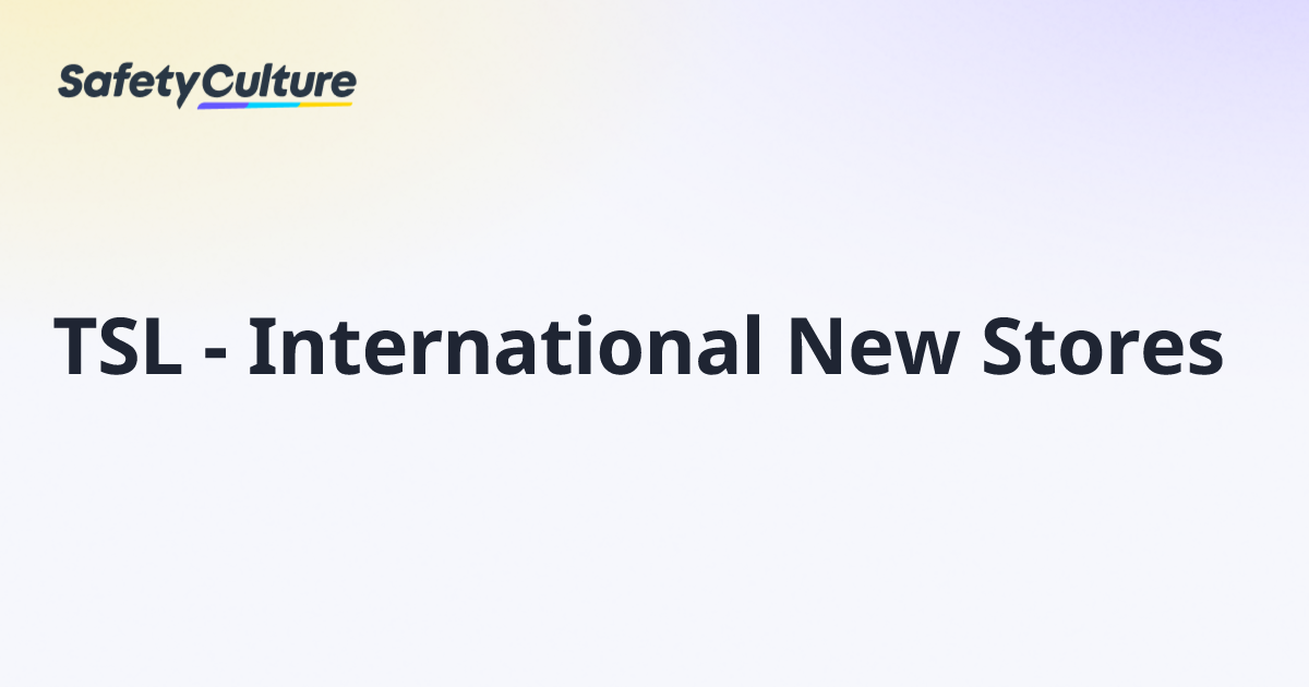 TSL - International New Stores | Free Template