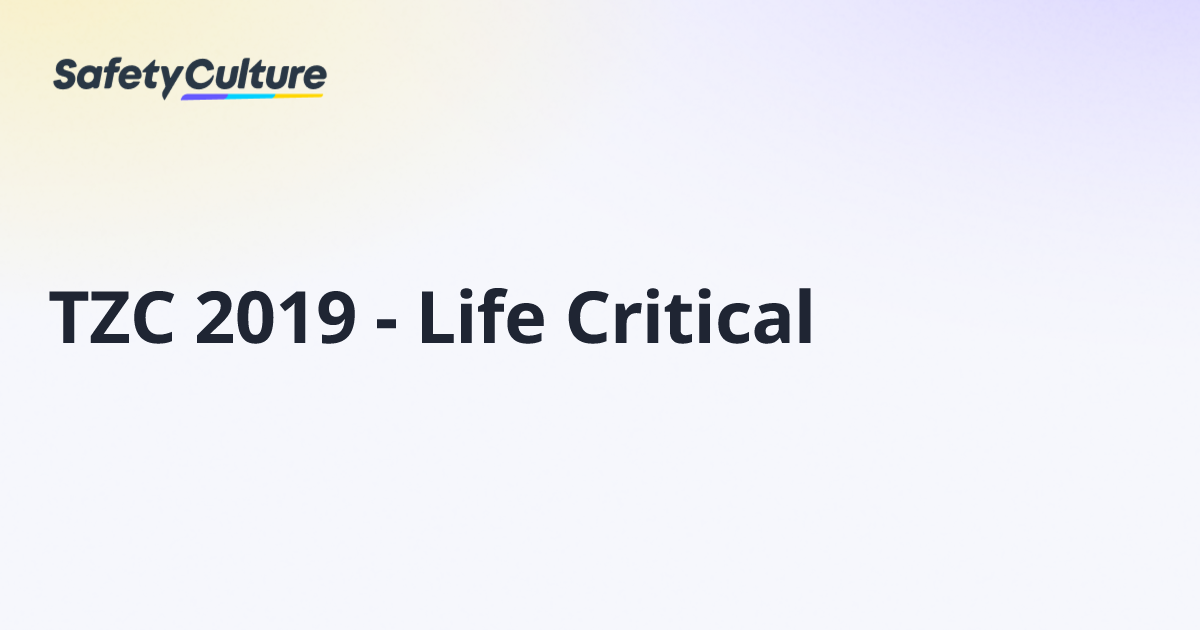 TZC 2019 - Life Critical | Free Template