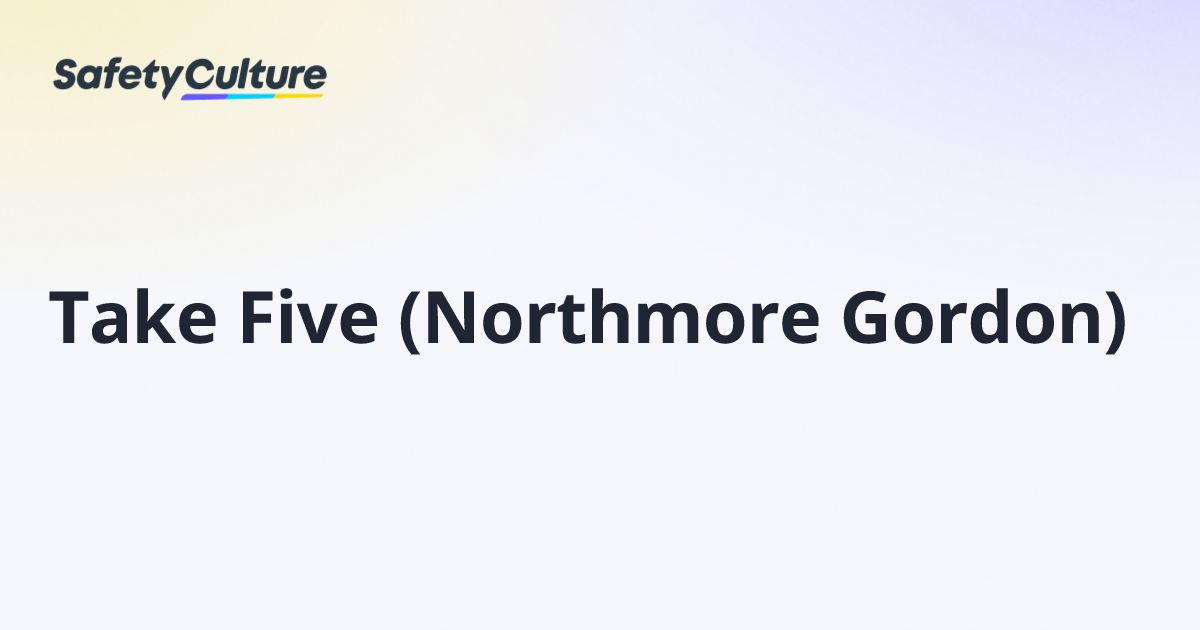 Take Five (Northmore Gordon) | Free Template
