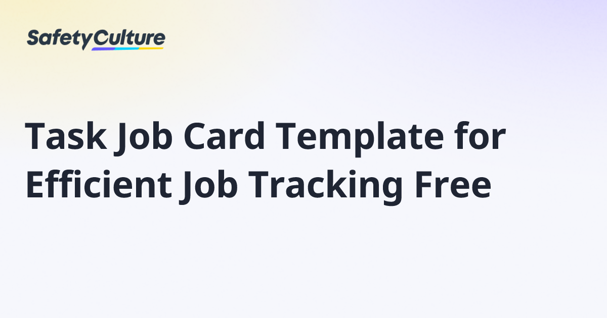 Task Job Card Template for Efficient Job Tracking Free | Free Template