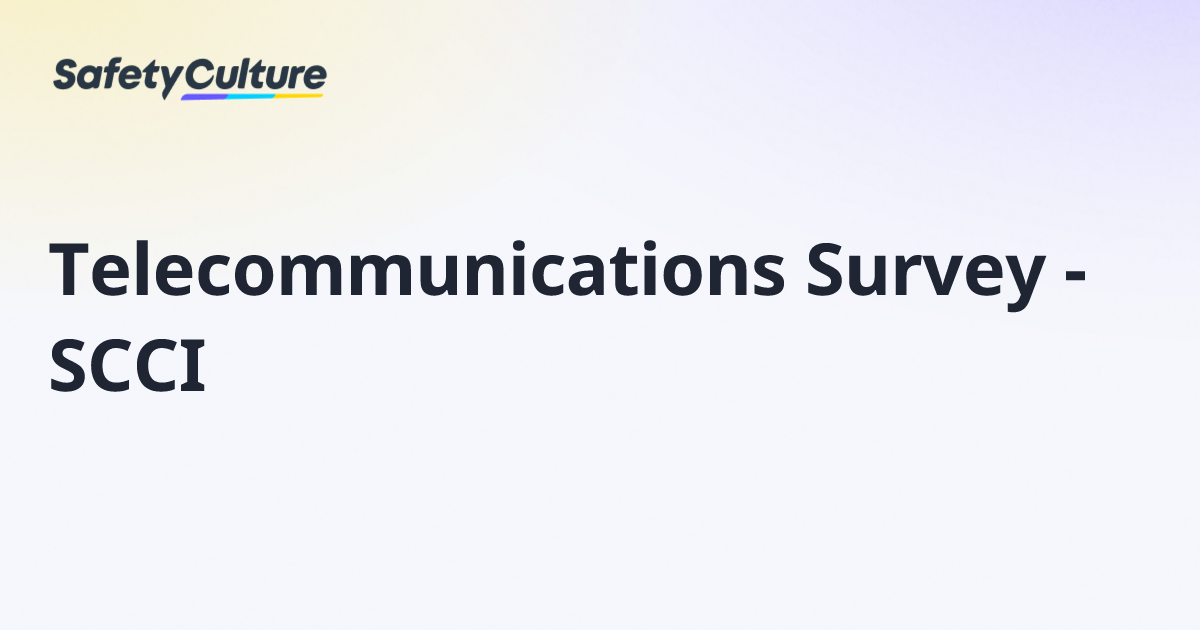 Telecommunications Survey - SCCI | Free Template