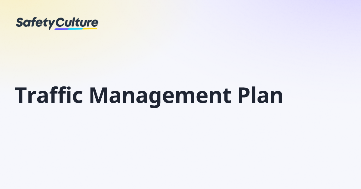 Traffic Management Plan | Free Template