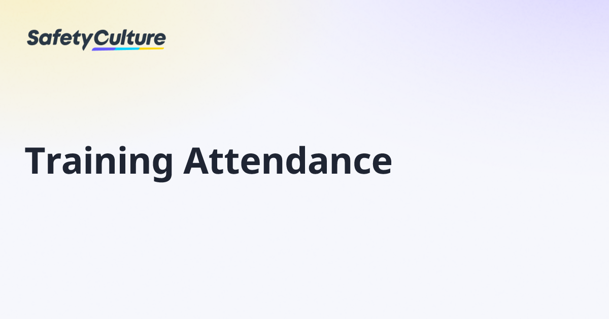 Training Attendance | Free Template