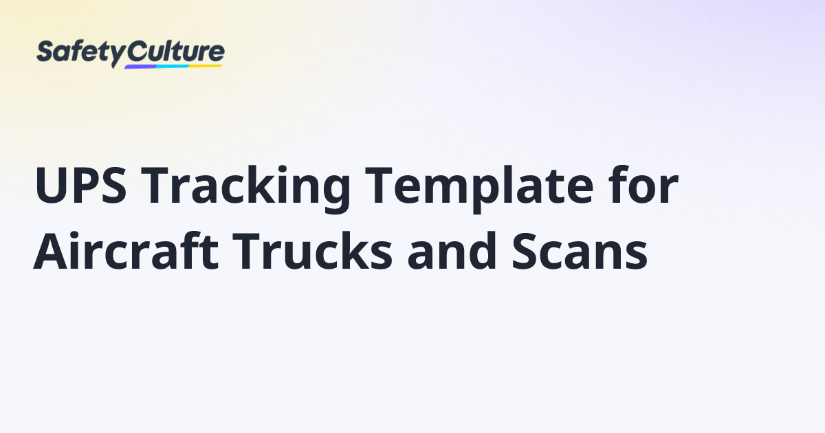 UPS Tracking Template for Aircraft Trucks and Scans | Free Template