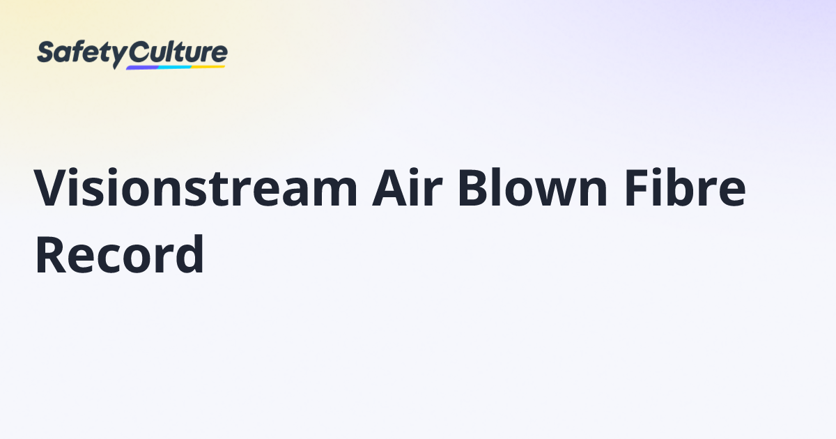 Visionstream Air Blown Fibre Record | Free Template