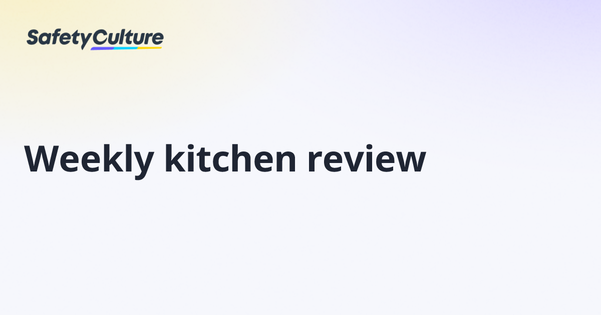 Weekly kitchen review | Free Template