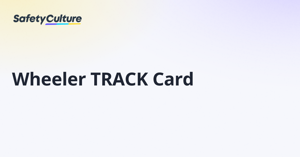 Wheeler TRACK Card | Free Template
