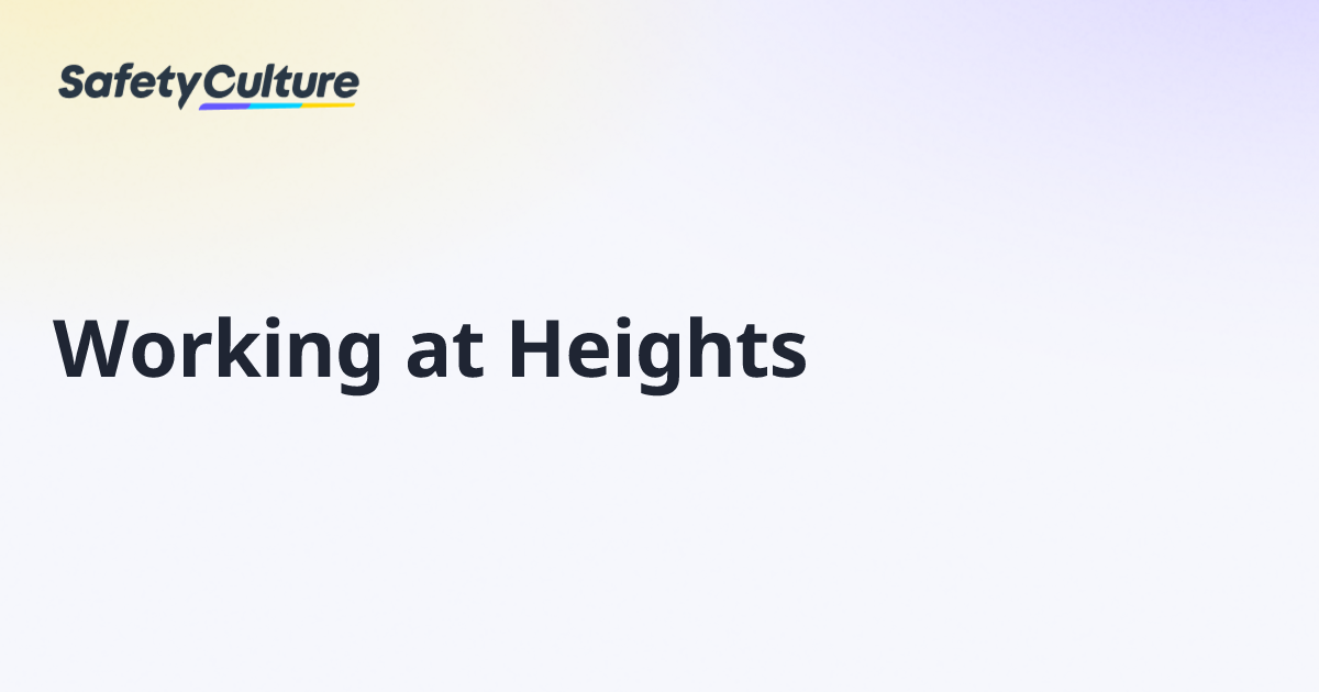 Working at Heights | Free Course